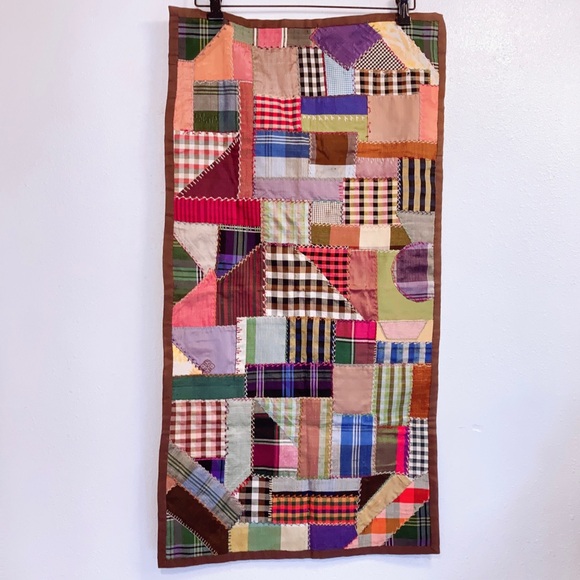 Vintage | Wall Decor | Antique Hand Sewn Slow Stitching Silk Crazy Quilt Cottagecore Patchwork ...